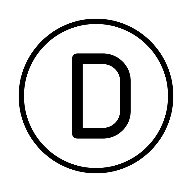 d inside circle symbol