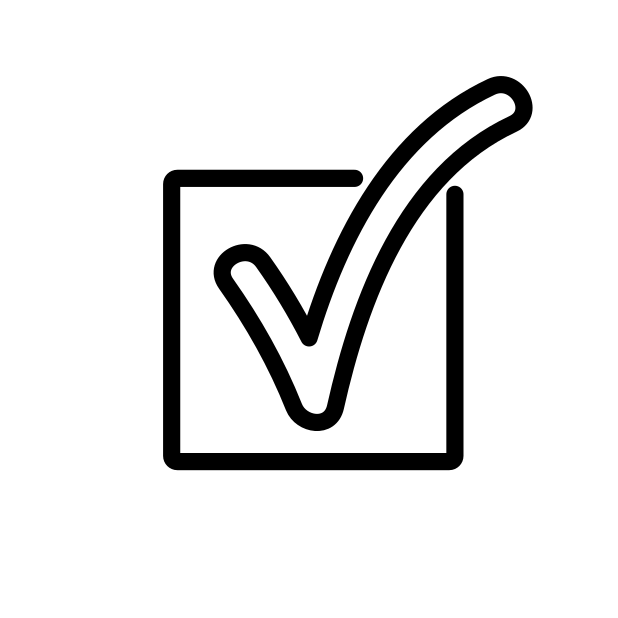 check mark logo text