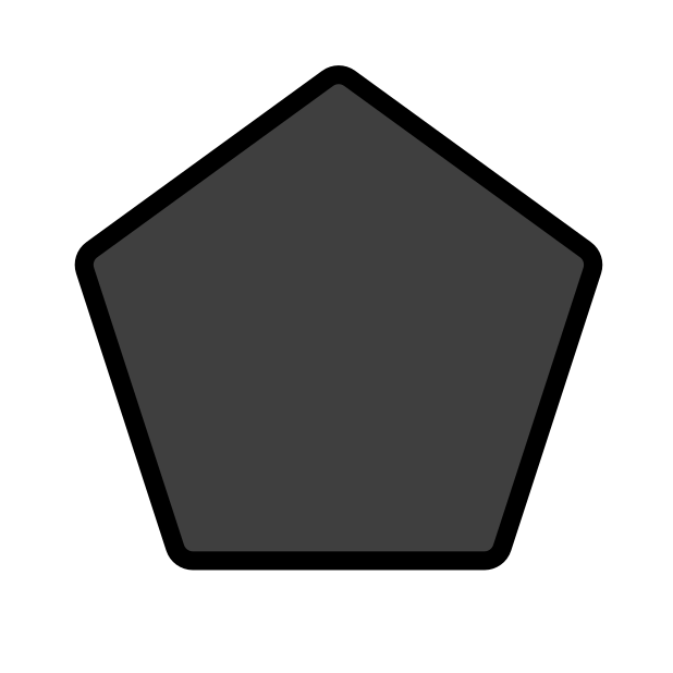 black pentagon shape